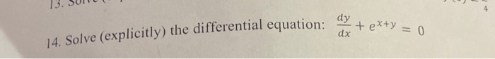 Solved 13. Solve (explicitly) the differential equation: y' | Chegg.com