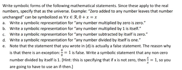 Solved Write symbolic forms of the following mathematical | Chegg.com