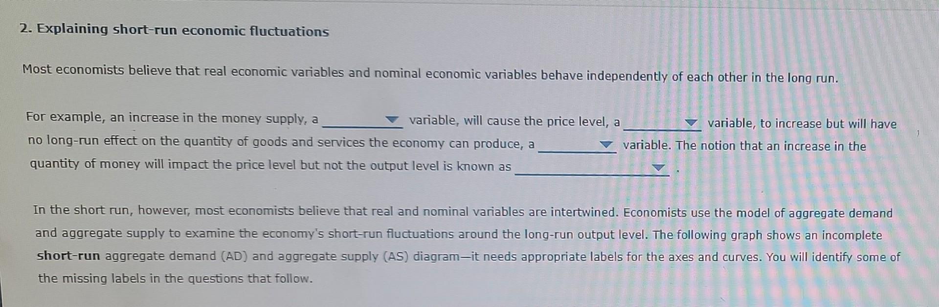 Solved 2. Explaining short-run economic fluctuations Most | Chegg.com