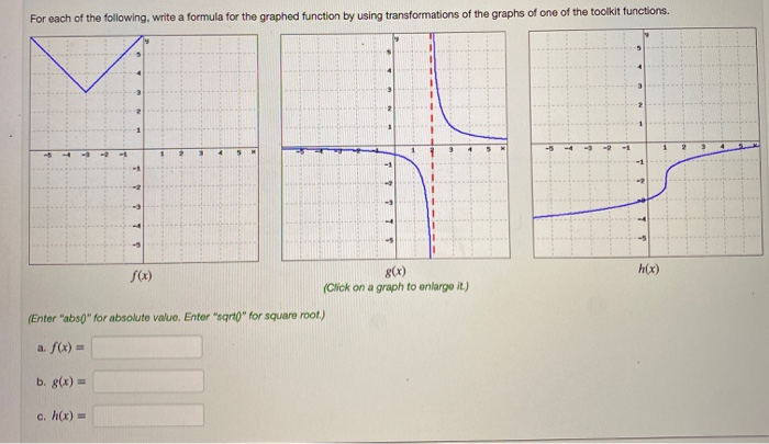 Solved for each of the following, write a formula for the | Chegg.com