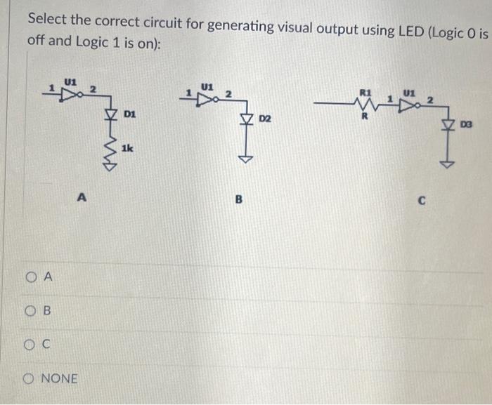 Solved Select the correct circuit for generating visual | Chegg.com