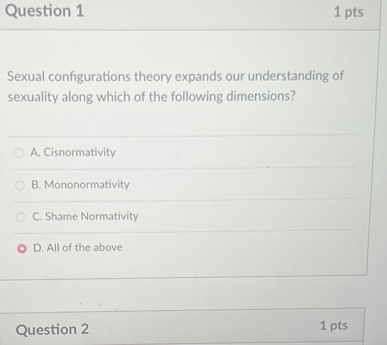 Solved Question 11 ﻿ptsSexual configurations theory expands | Chegg.com
