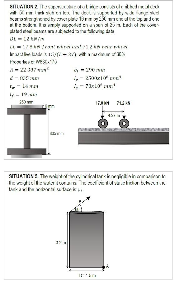 Solved SITUATION 2. The superstructure of a bridge consists | Chegg.com