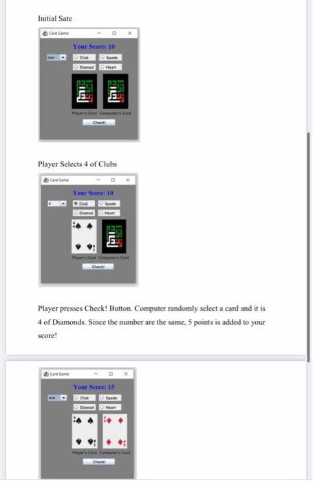 Solved Simple Card Game Design the following GUI-based game: | Chegg.com