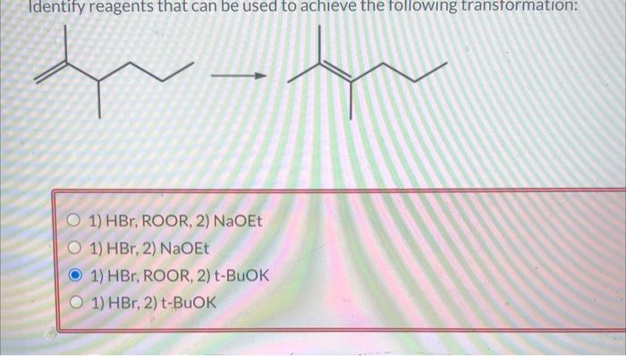 Solved 1) HBr, ROOR, 2) NaOEt 1) HBr,2)NaOEt 1) HBr, ROOR, | Chegg.com