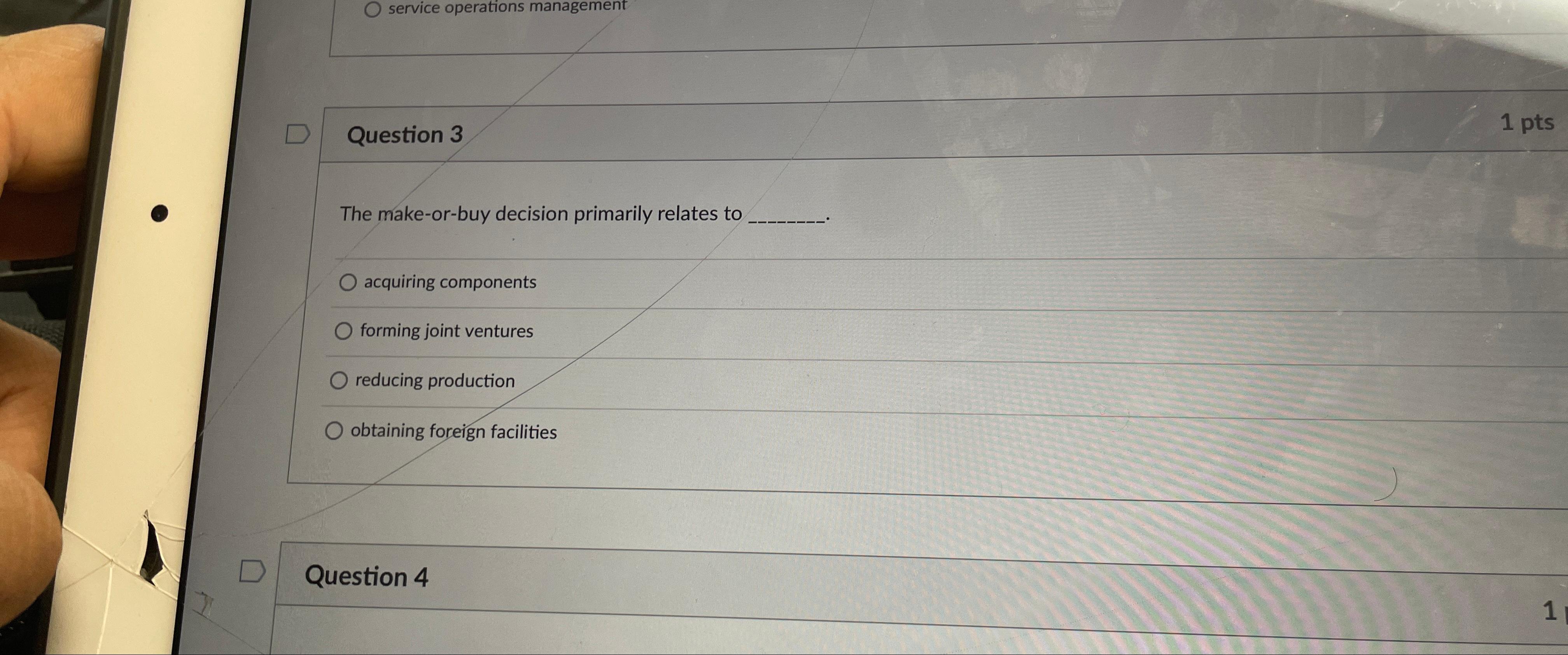 Solved Question 31 ﻿ptsThe make-or-buy decision primarily | Chegg.com