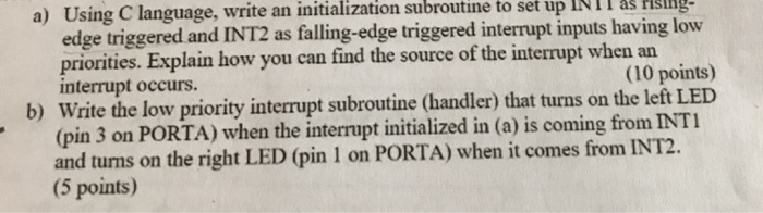 Solved a) Using C language, write an initialization | Chegg.com