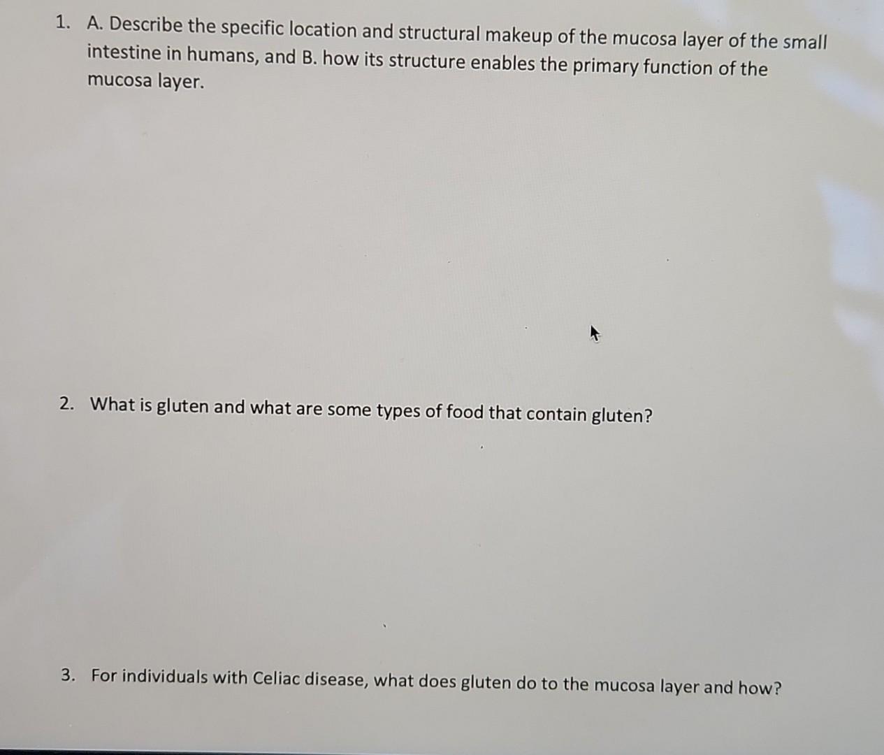 Solved 1. A. Describe the specific location and structural | Chegg.com