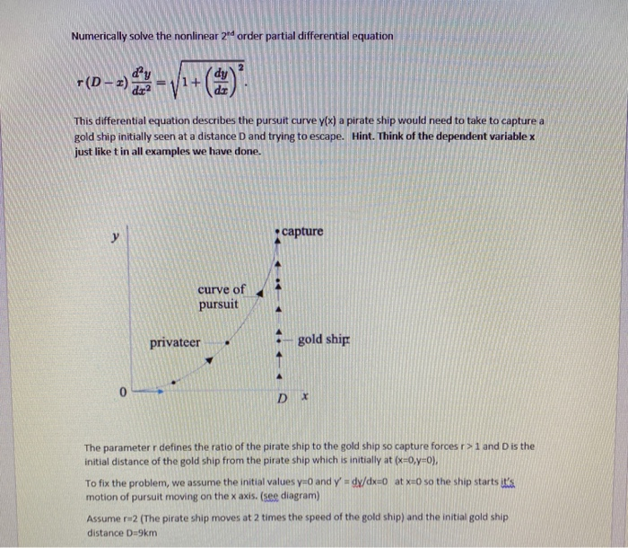 Solved Numerically solve the nonlinear 2d order partial | Chegg.com
