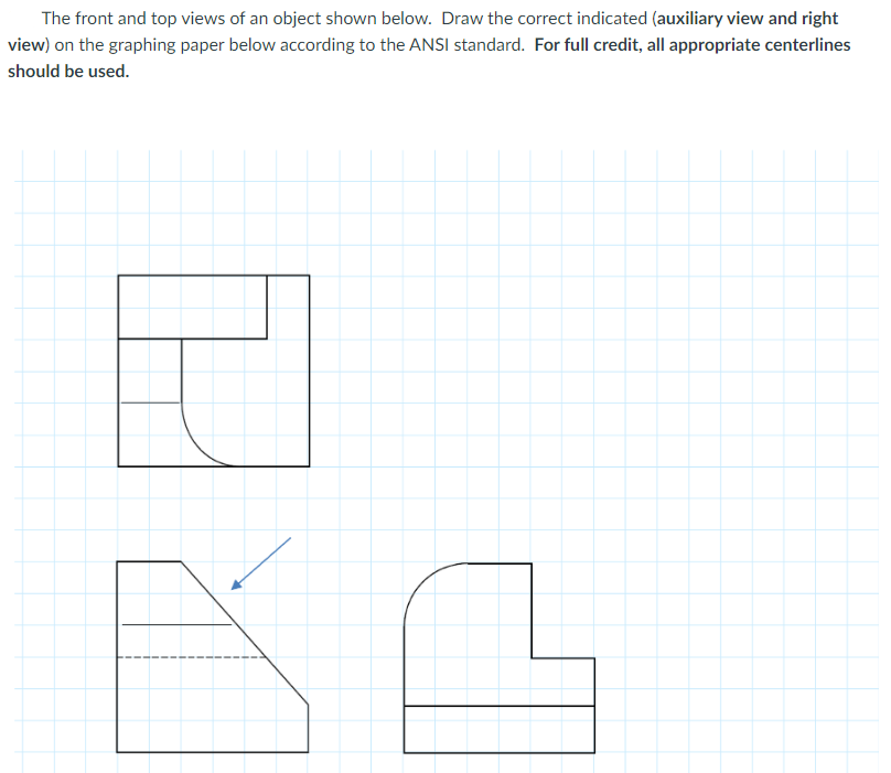 Solved The front and top views of an object shown below. | Chegg.com