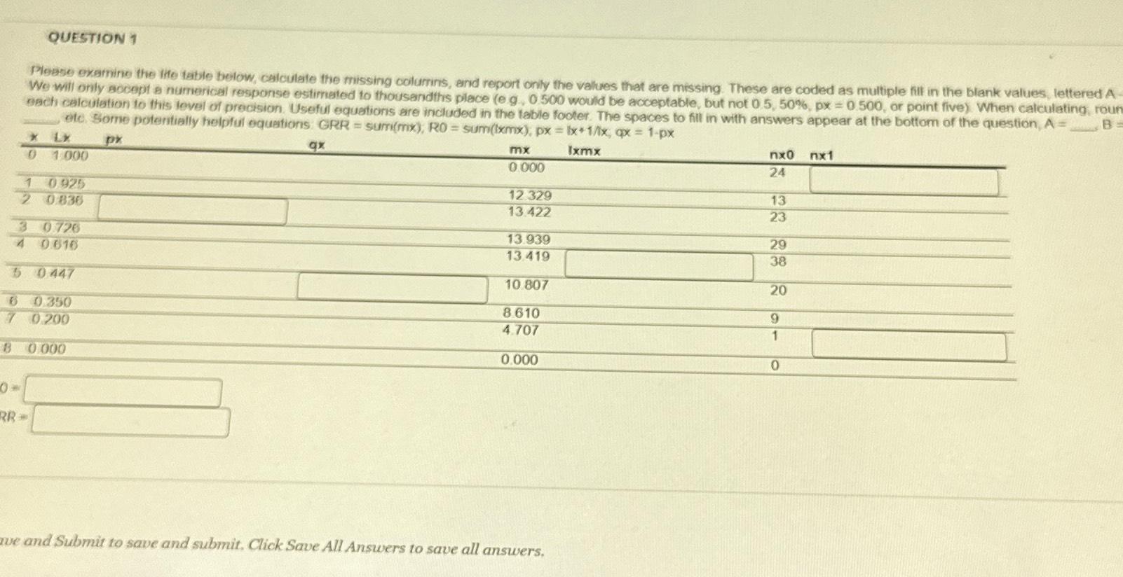 Solved QUESTION 1Please examine the ife table below, | Chegg.com