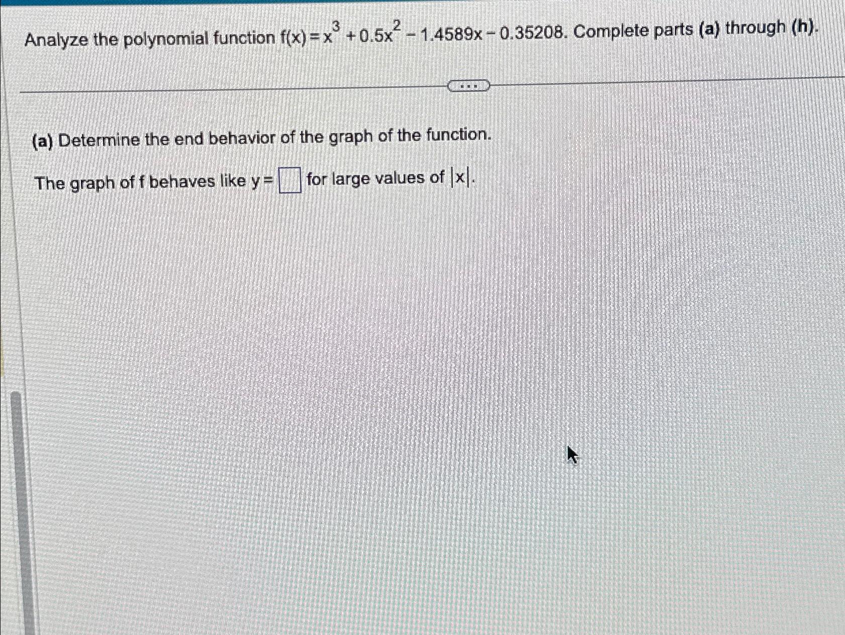 Solved Analyze the polynomial function | Chegg.com