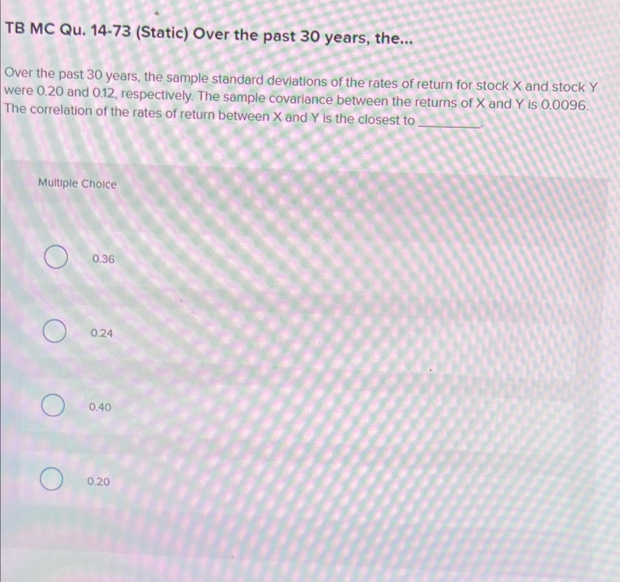 Solved TB MC Qu. 14-73 (Static) ﻿Over the past 30 ﻿years, | Chegg.com