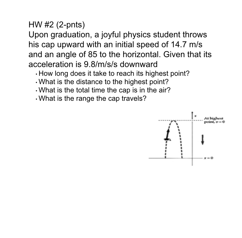 Solved HW #2 (2-pnts)Upon graduation, a joyful physics | Chegg.com