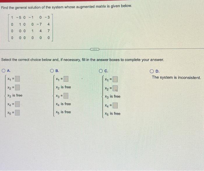 Solved Find the general solution of the system whose | Chegg.com