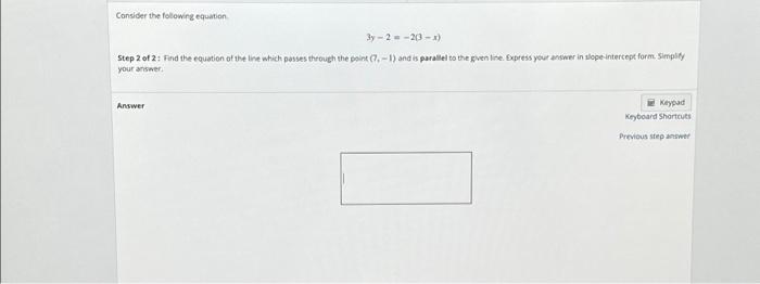 Solved Consider the following equation. 3y22(3 - x) Step 2 | Chegg.com