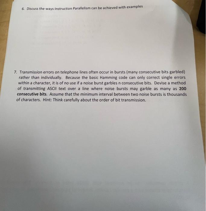 Solved 6. Discuss the ways Instruction Parallelism can be | Chegg.com