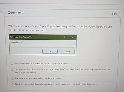 Solved Question 11 ﻿ptsWhen you include a Screent ip with | Chegg.com