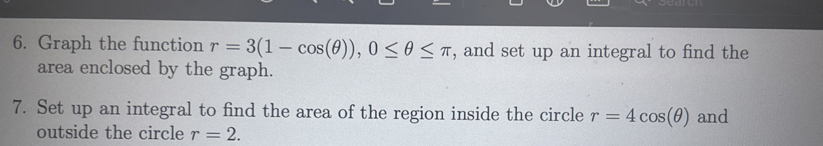 Solved Graph the function r=3(1-cos(θ)),0≤θ≤π, ﻿and set up | Chegg.com