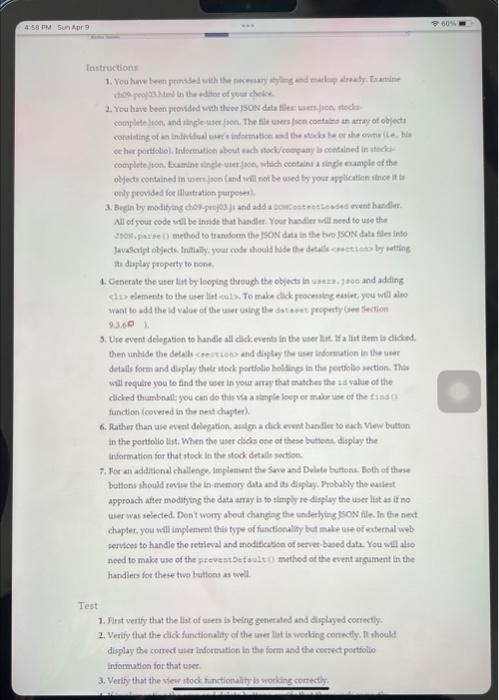 Project 3: Stock Portfolio Dashboard Difficulty | Chegg.com