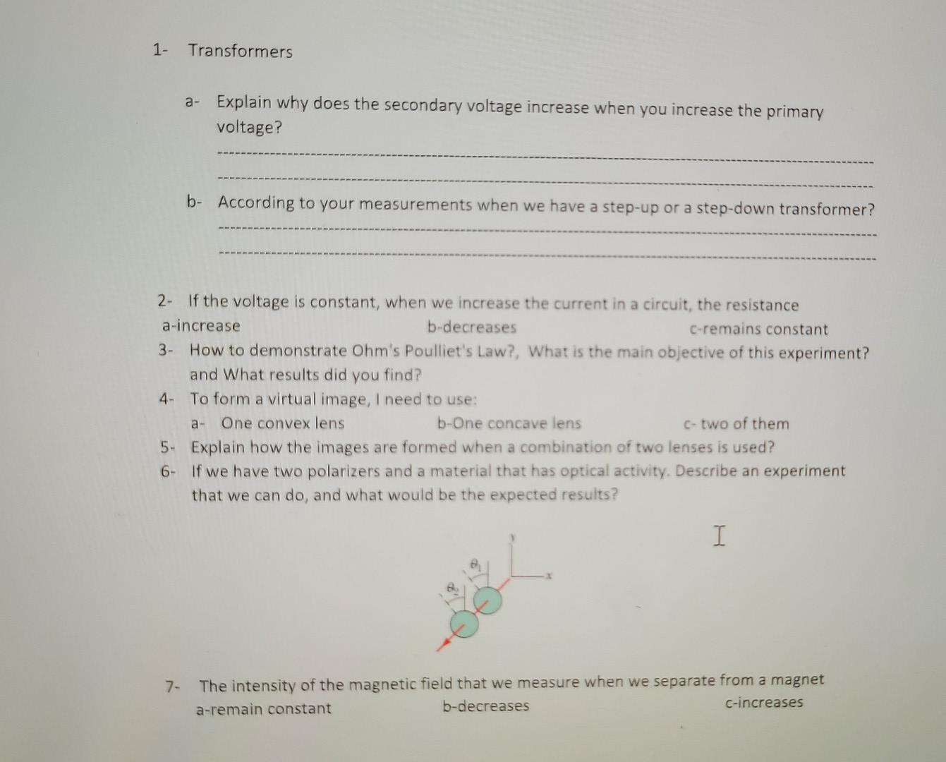Solved 1- Transformers a- Explain why does the secondary | Chegg.com