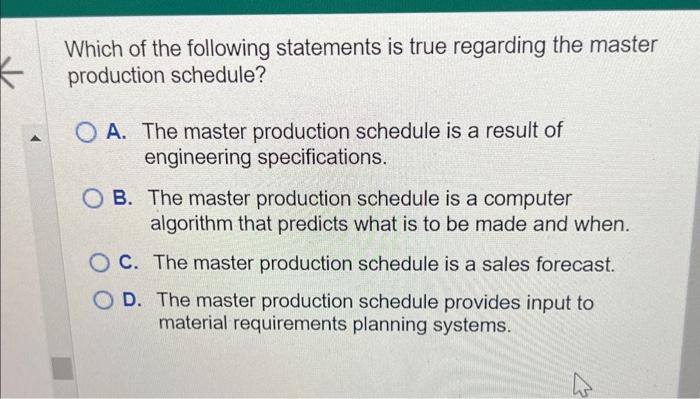 Solved Which of the following statements is true regarding | Chegg.com