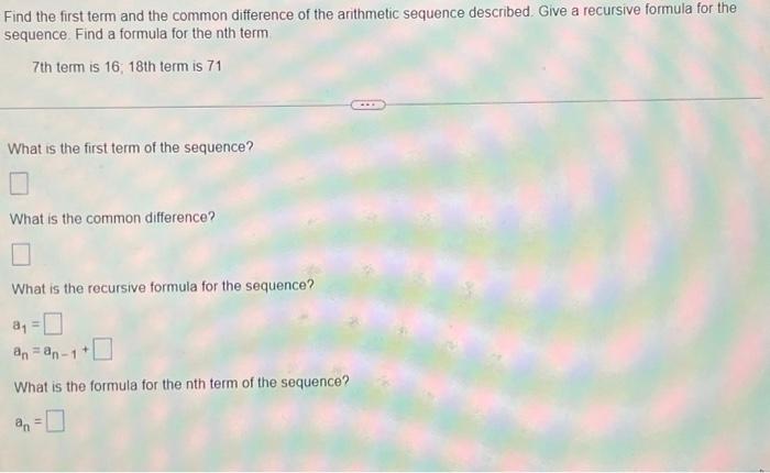 Solved Find the first term and the common difference of the | Chegg.com