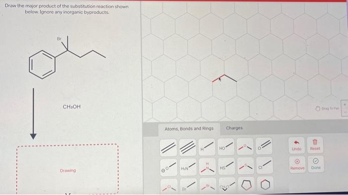 Solved Draw the major product of the substitution reaction | Chegg.com