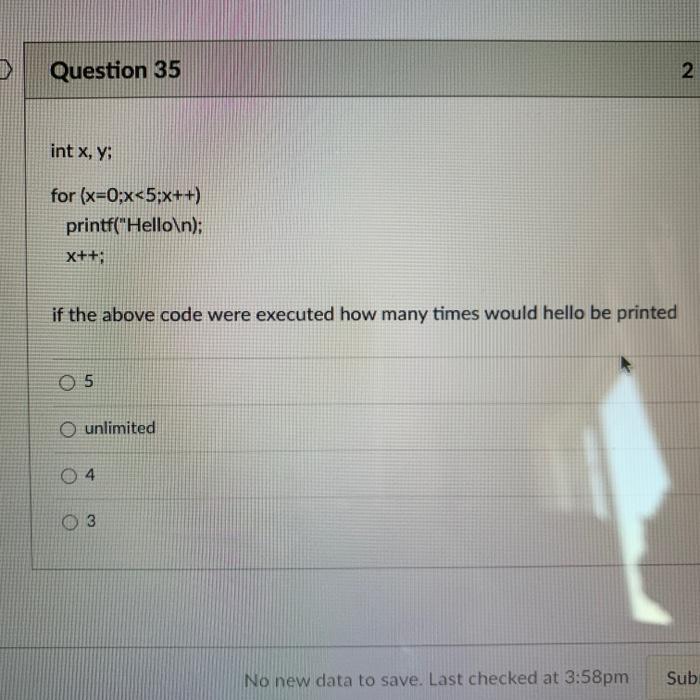 Solved Question 33 void display(int x) { x++; printf("The | Chegg.com