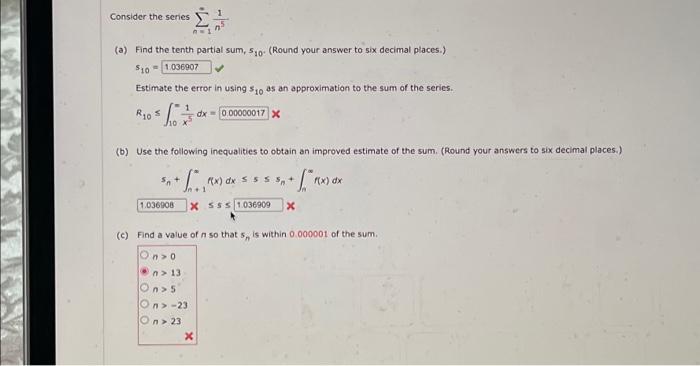 Solved Consider the series R10 S (a) Find the tenth partial | Chegg.com