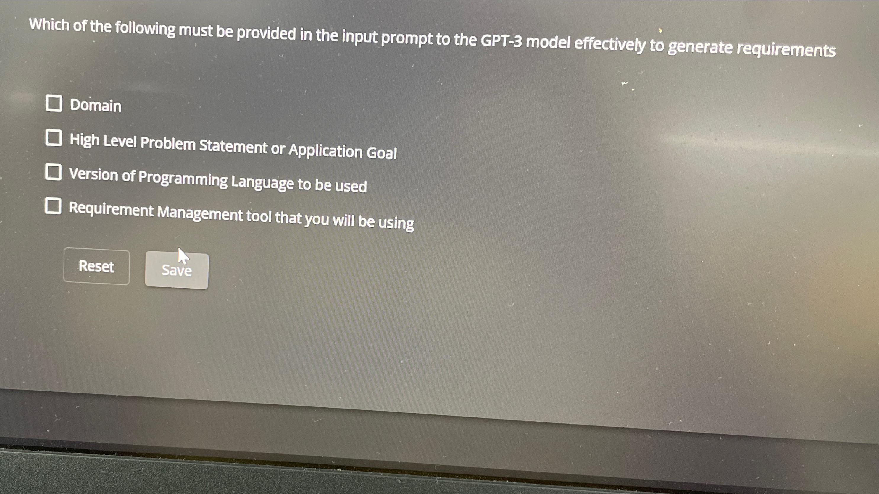 Solved Which of the following must be provided in the input | Chegg.com