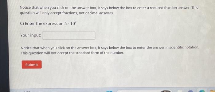 Solved Notice that when you click on the answer box, it says | Chegg.com