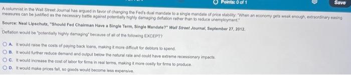 Solved A columnist in the Wall Street Journal has argued in | Chegg.com