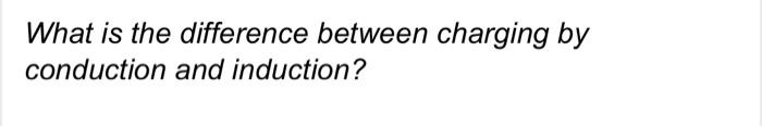 Solved What is the difference between charging by conduction | Chegg.com