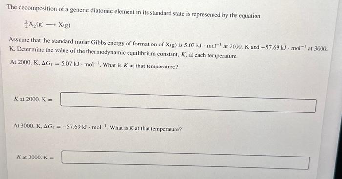 Solved The Decomposition Of A Generic Diatomic Element In