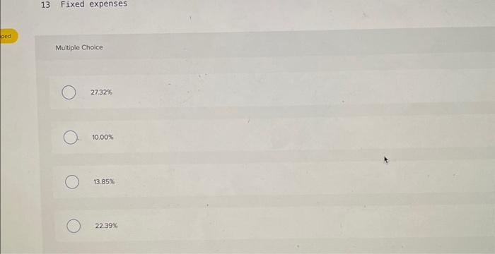Solved The following partially completed Excel spreadsheet | Chegg.com