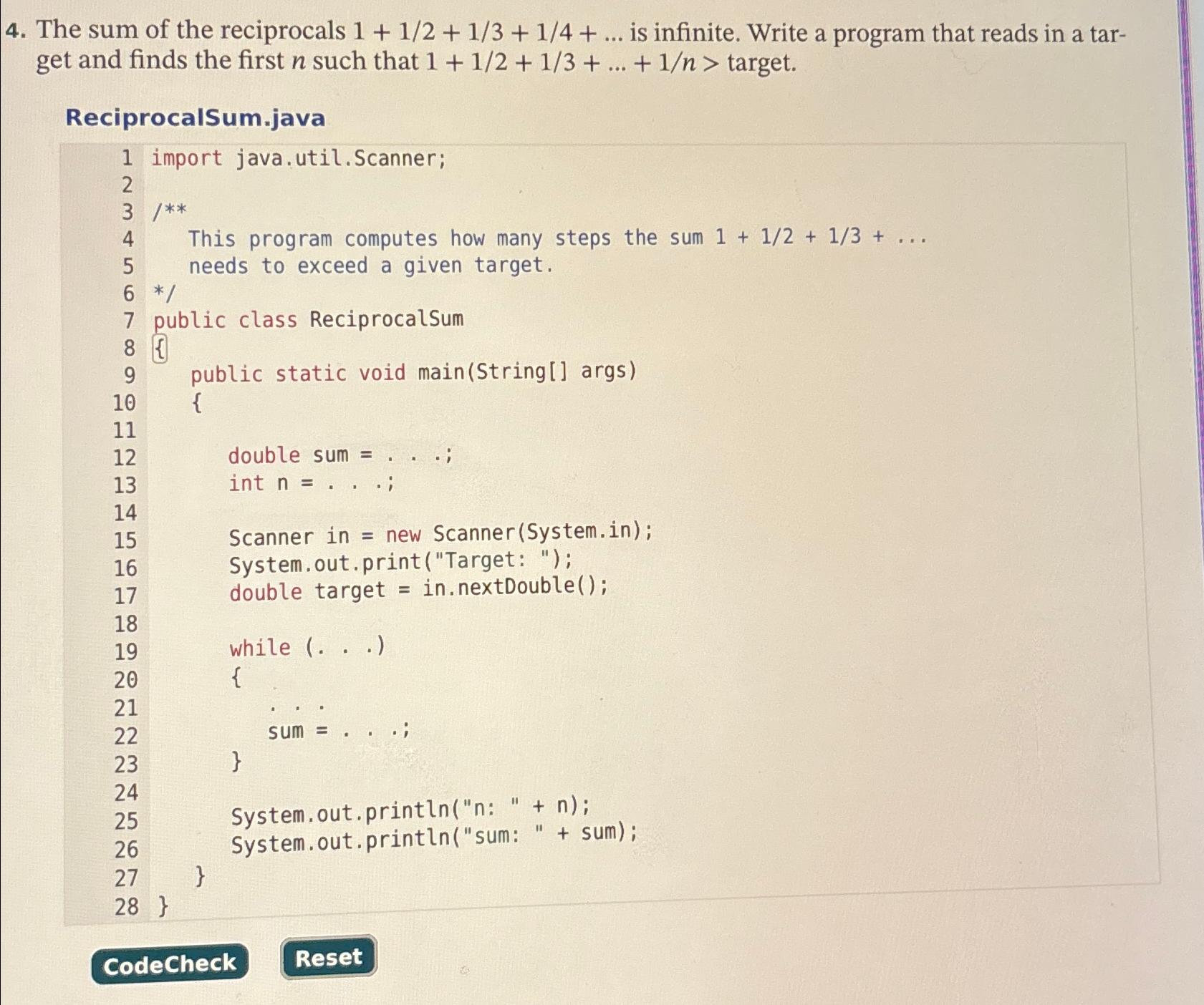 Solved The sum of the reciprocals 1+12+13+14+dots is | Chegg.com