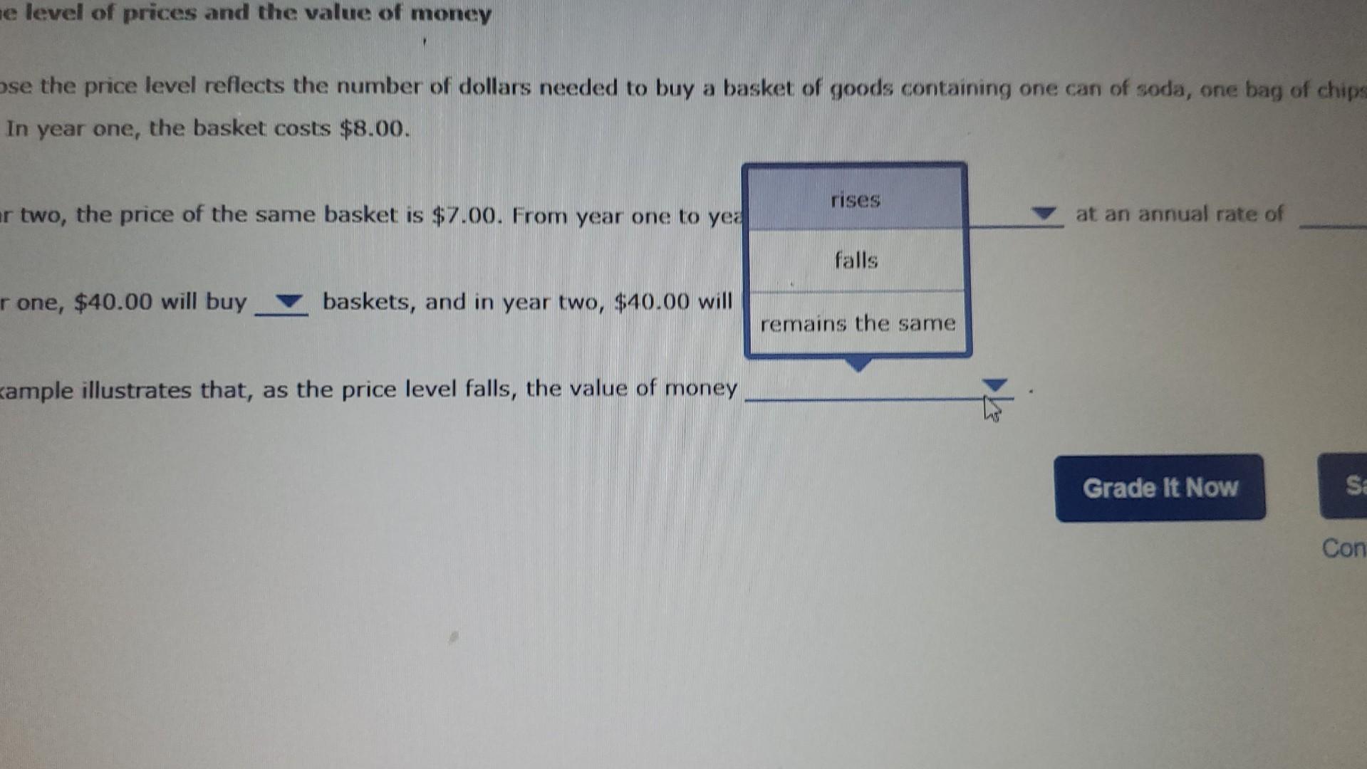 Solved 1. The level of prices and the value of money Suppose | Chegg.com