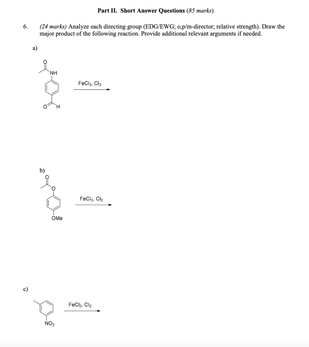 Solved Part II. ﻿Short Answer Questions (85 ﻿marks)(24 | Chegg.com