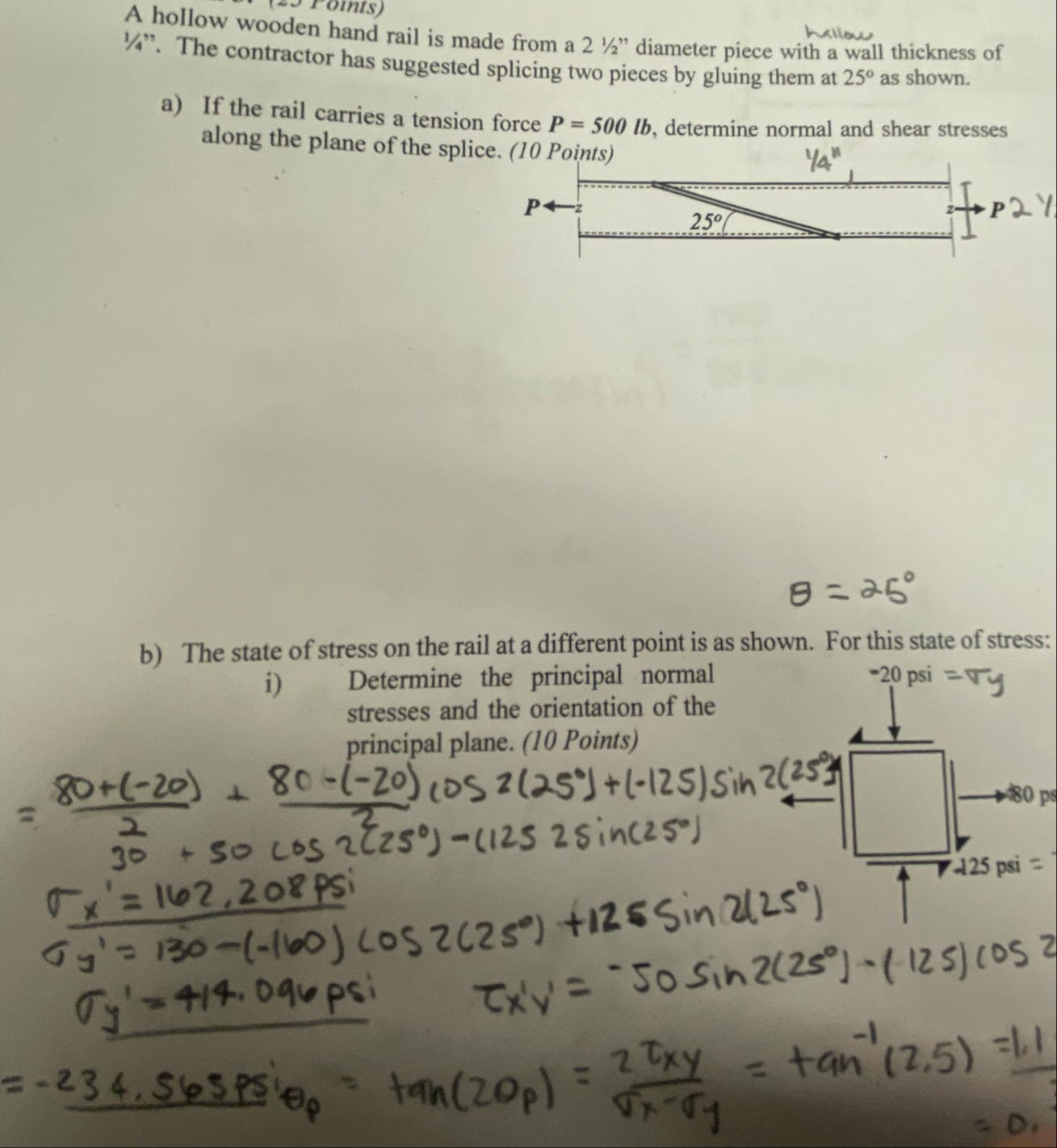 Solved A hollow wooden hand rail is made from a 212 " | Chegg.com