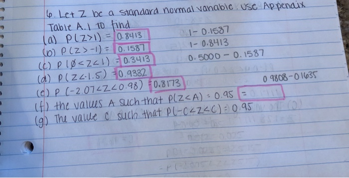 Solved 6. Letz be a standard normal vanable. Use Appendix | Chegg.com