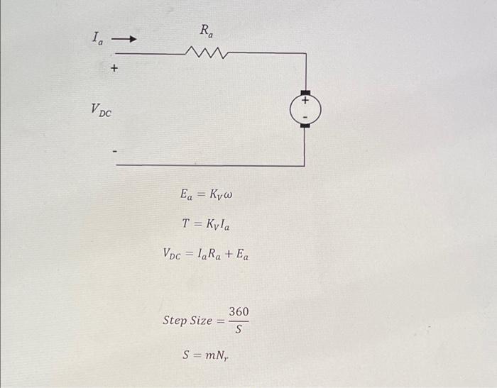 Solved DC motor has the equivalent circuit in formula sheet | Chegg.com