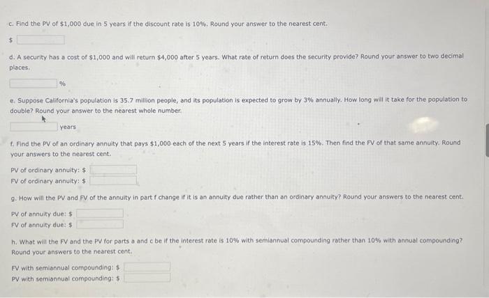 Solved Excel Activity Time Value Of Money The Data Has Been