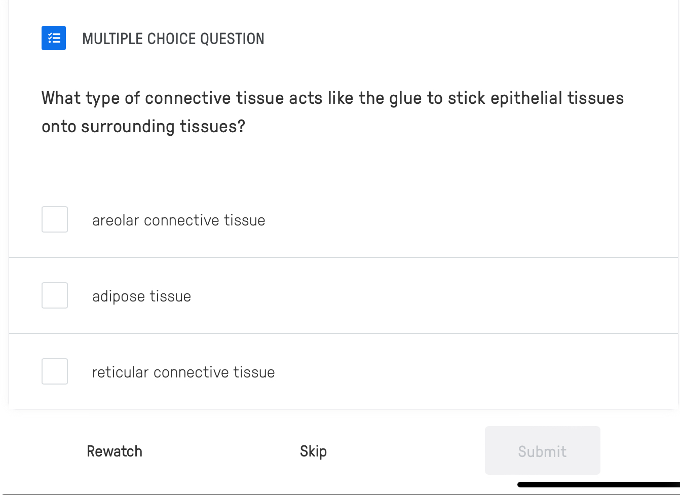 Solved MULTIPLE CHOICE QUESTIONWhat type of connective | Chegg.com