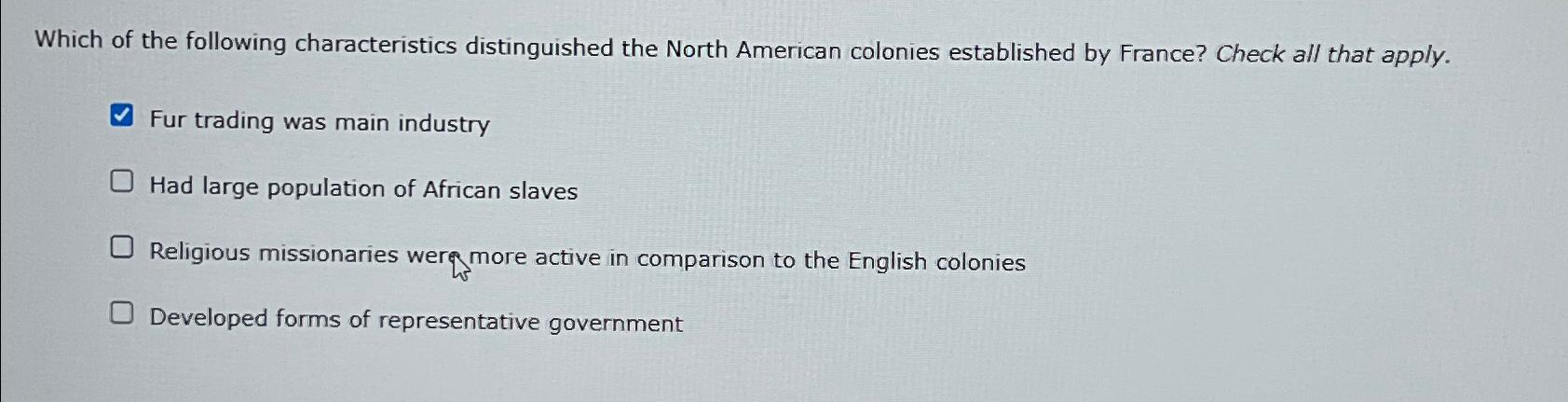 Solved Which of the following characteristics distinguished | Chegg.com