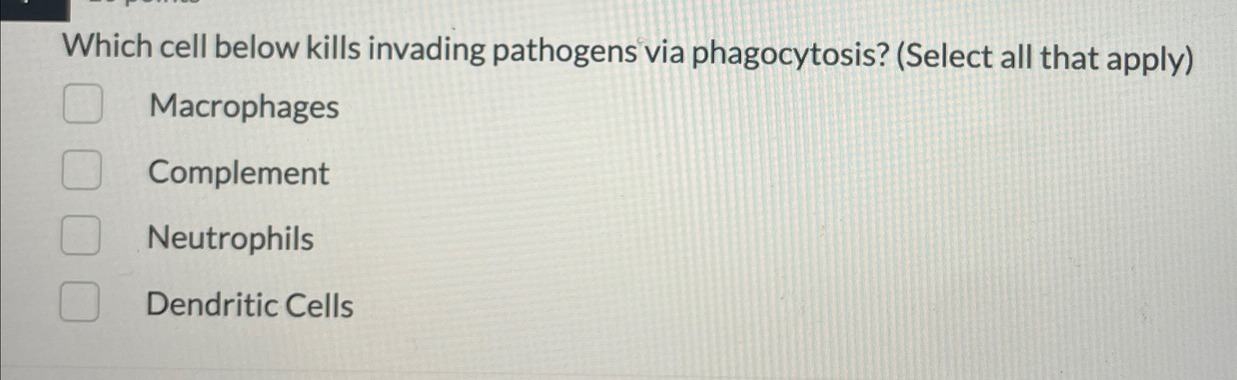 Solved Which cell below kills invading pathogens via | Chegg.com