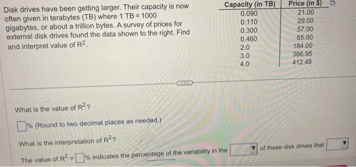 Solved Disk drives have been getting larger. Their capacity | Chegg.com