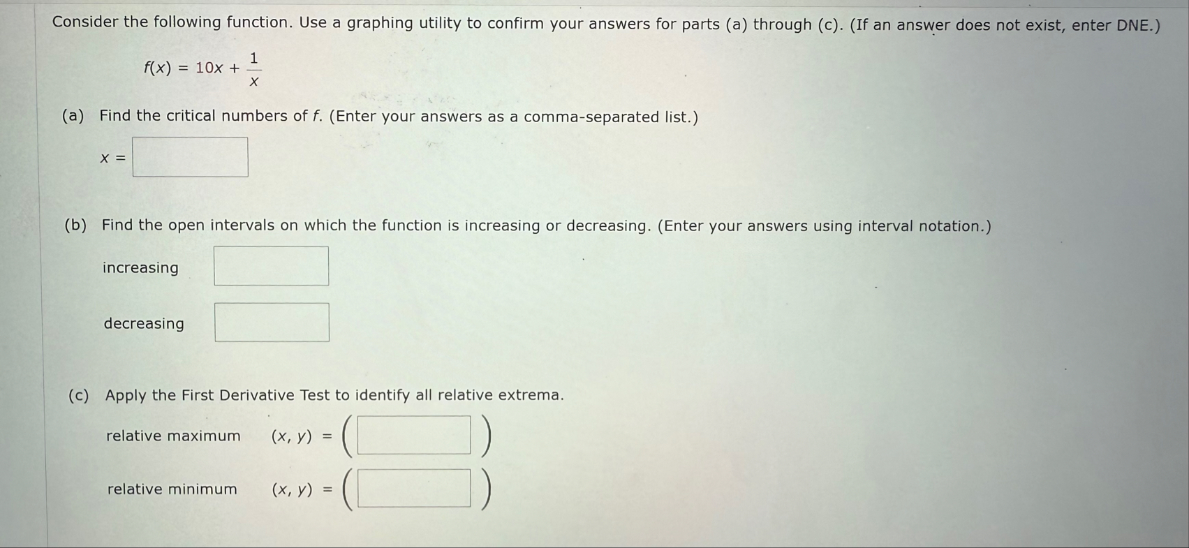 Solved Consider the following function. Use a graphing | Chegg.com