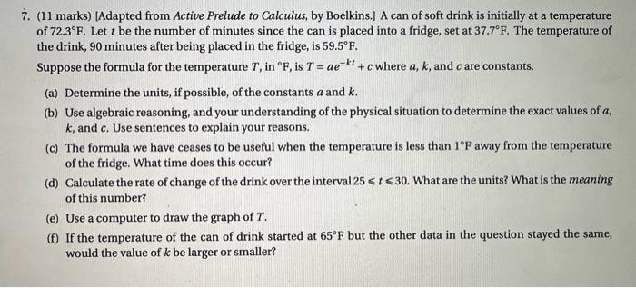 Solved 7. (11 marks) [Adapted from Active Prelude to | Chegg.com