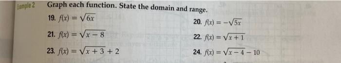 Solved Bample 2 Graph each function. State the domain and | Chegg.com